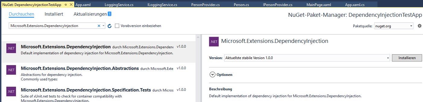 Dependency Injection for Windows Universal Apps – CPWENZ